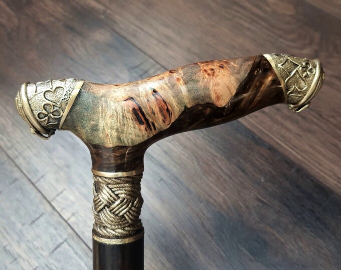 Cane Walking Stick Walking Cane Stabilized Burl Hybrid Acryl Wood ...