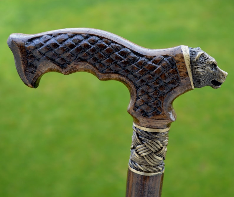 BEAR OAK Wood Canes Wooden Cane Walking Cane Wooden Sticks Walking ...