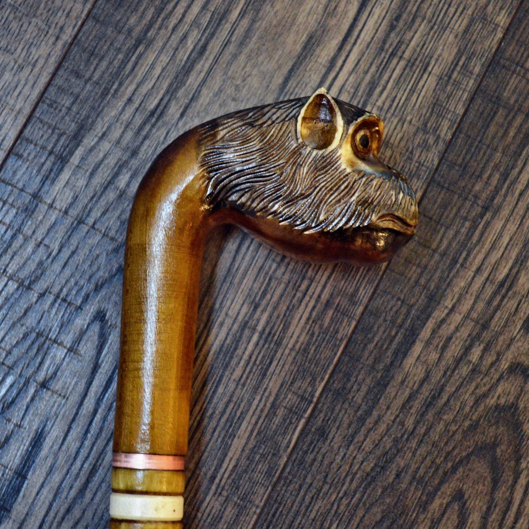 Monkey Wooden Cane Walking Cane Walking Stick Handmade USA - Etsy