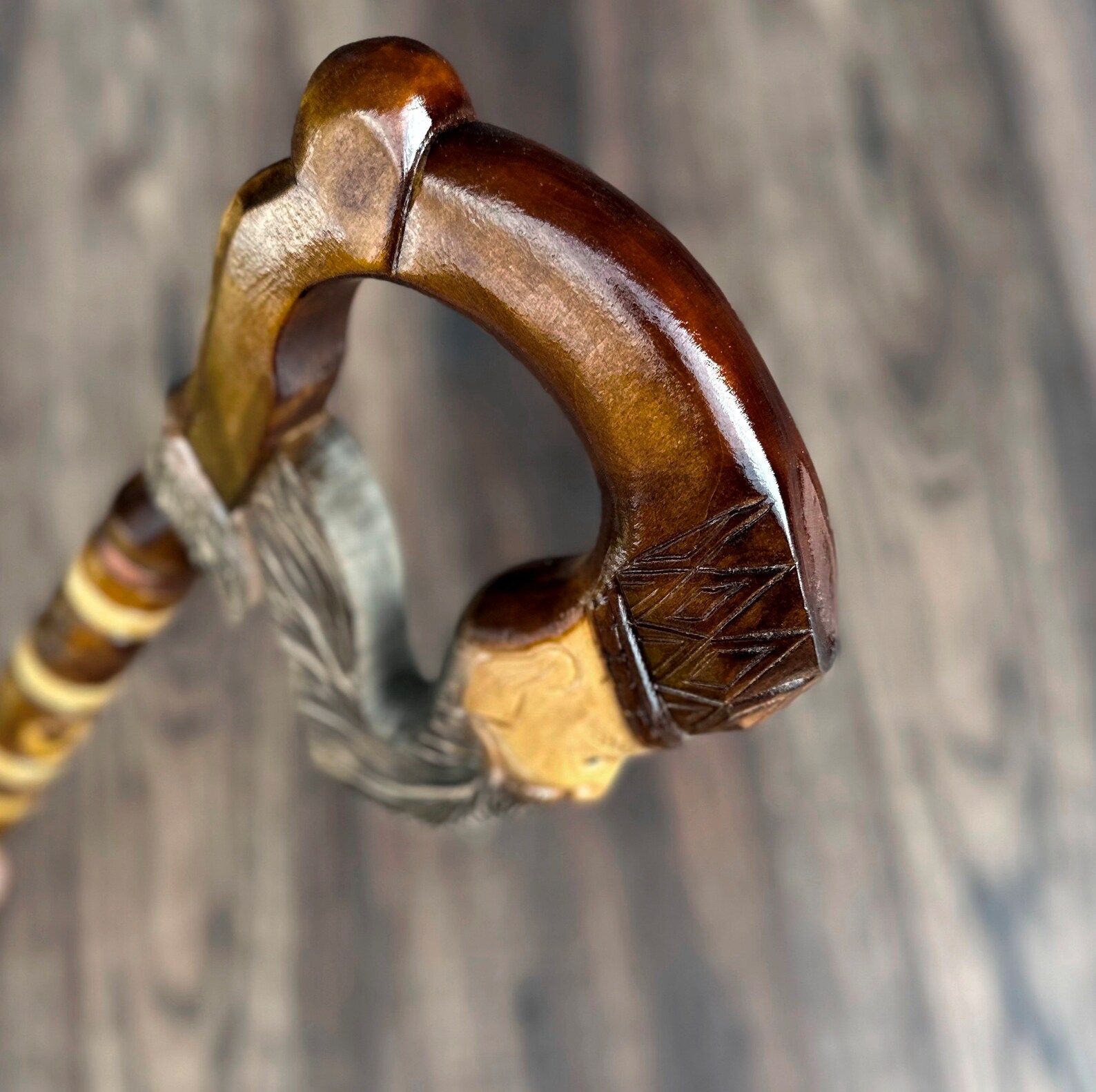 Walking Cane Walking Stick Wooden Cane Handmade Accessories Carved Cane ...