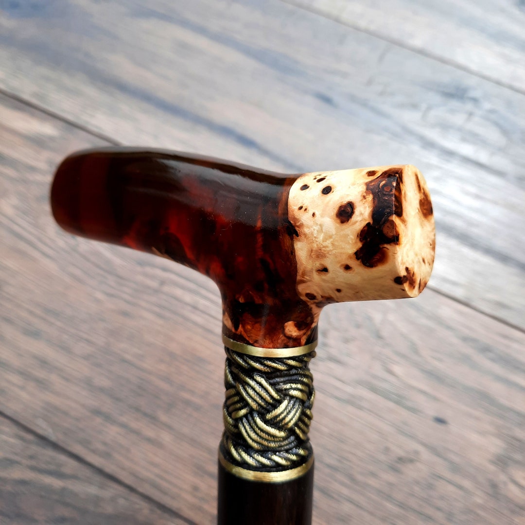 Cane Walking Stick Burl Hybrid Acryl Wood Reed Wooden Walking Cane ...