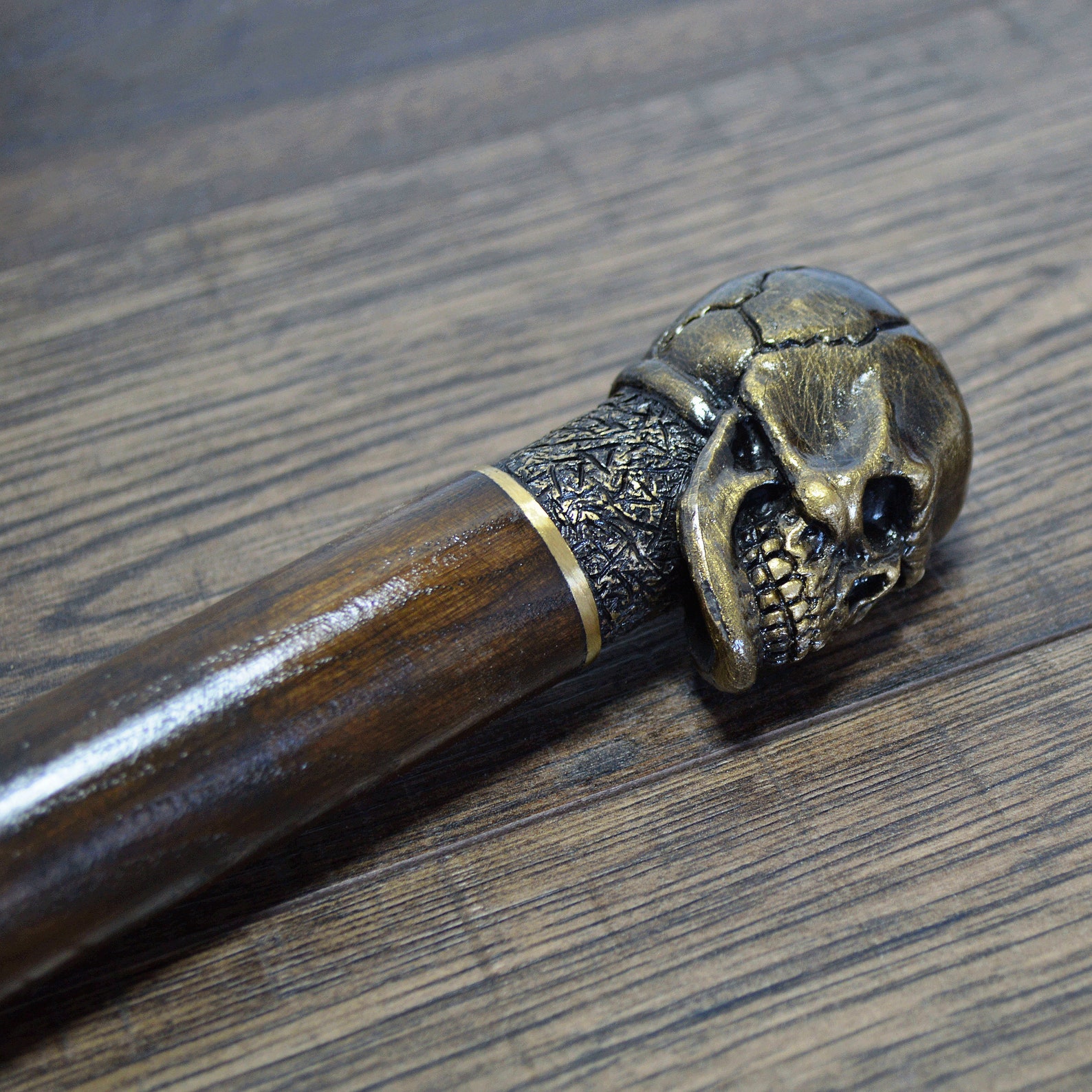 Skull Head Cane Bronze Cane Wooden Cane Walking Cane Walking - Etsy
