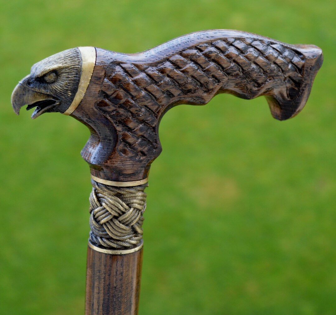 Eagle OAK Wood Canes Wooden Cane Walking Cane Wooden Sticks Walking ...