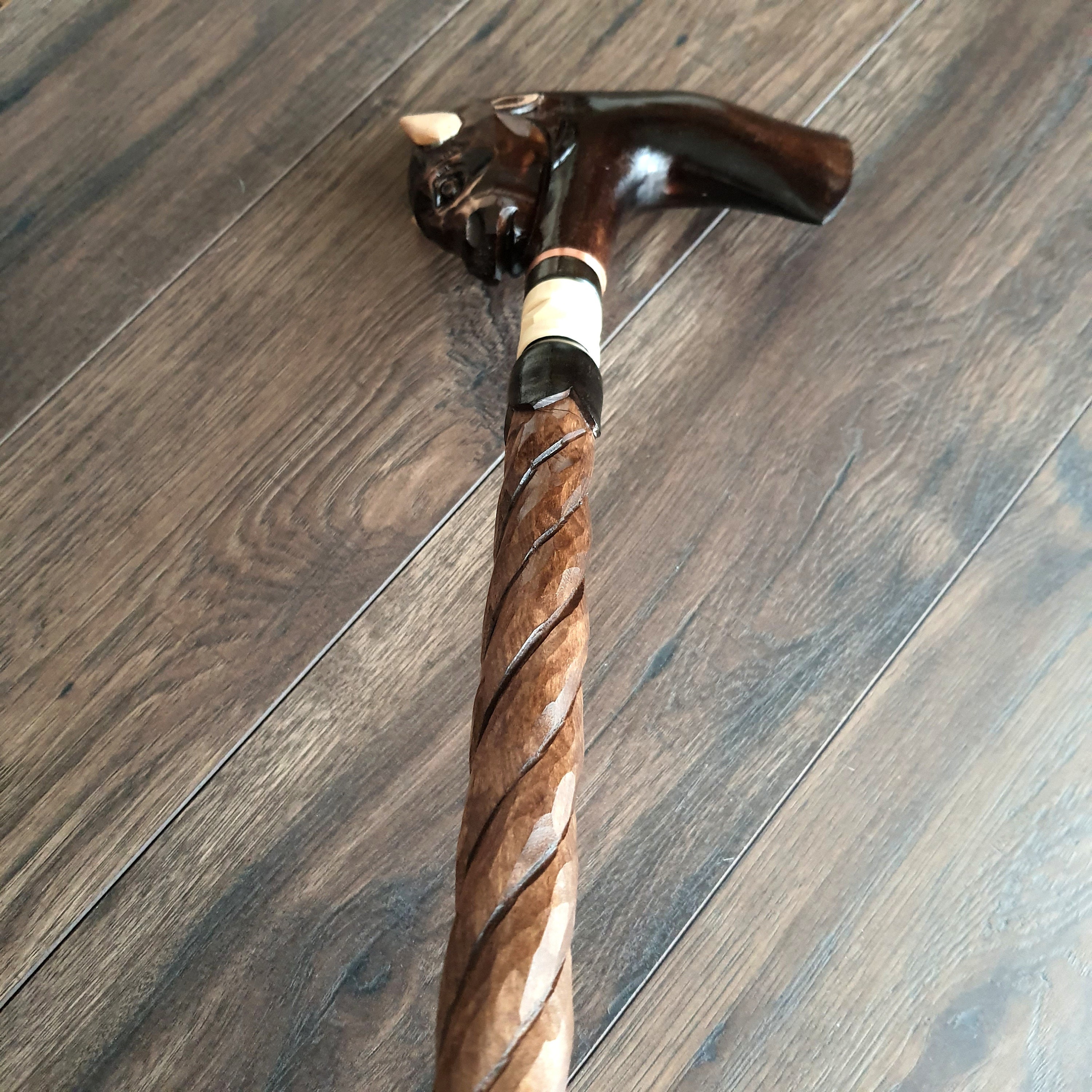 Bull Cane Walking Stick Collectible Cane Wooden Cane Walking - Etsy