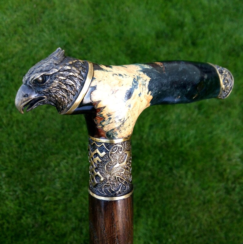 Eagle Gibrid BURL wood Canes Wooden Cane Walking Cane Wooden | Etsy