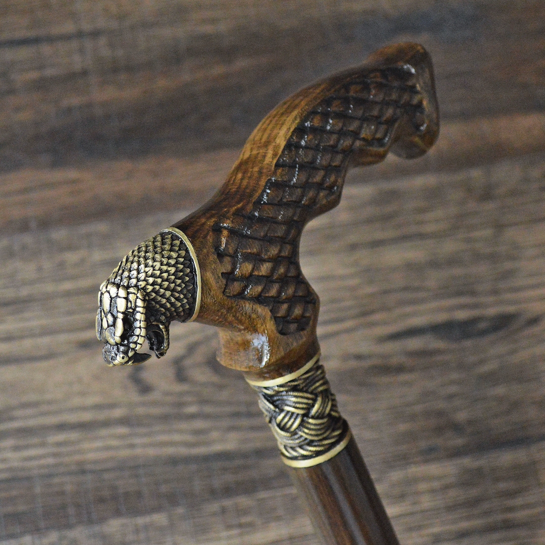 Snake OAK Wood Canes Wooden Cane Walking Cane Wooden Sticks Walking ...