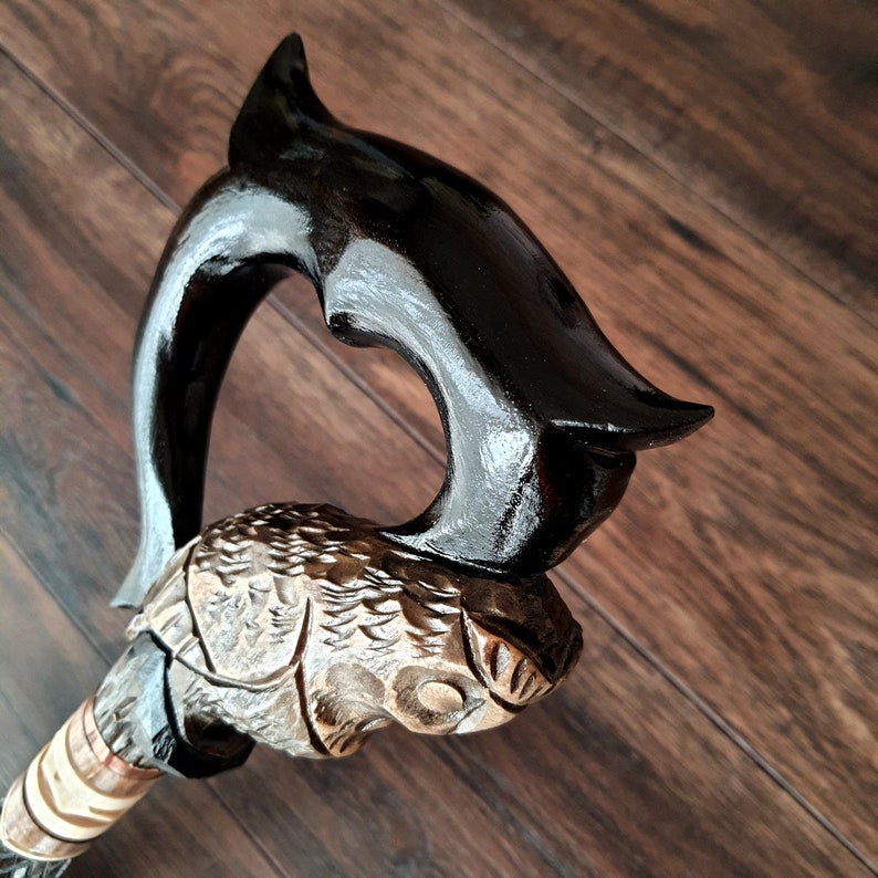 Owl Cane Walking Stick Collectible Cane Wooden Cane Walking - Etsy