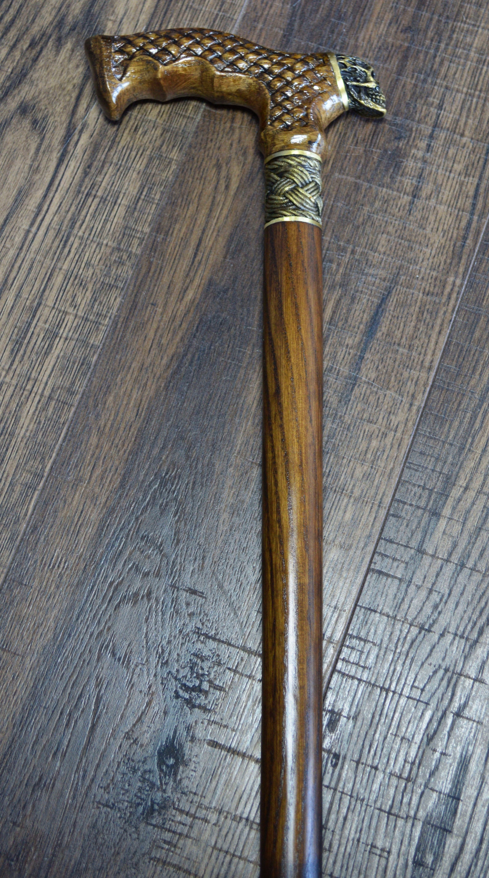 Walking Cane Wooden Sticks Walking Stick Alien Skull OAK Wood | Etsy