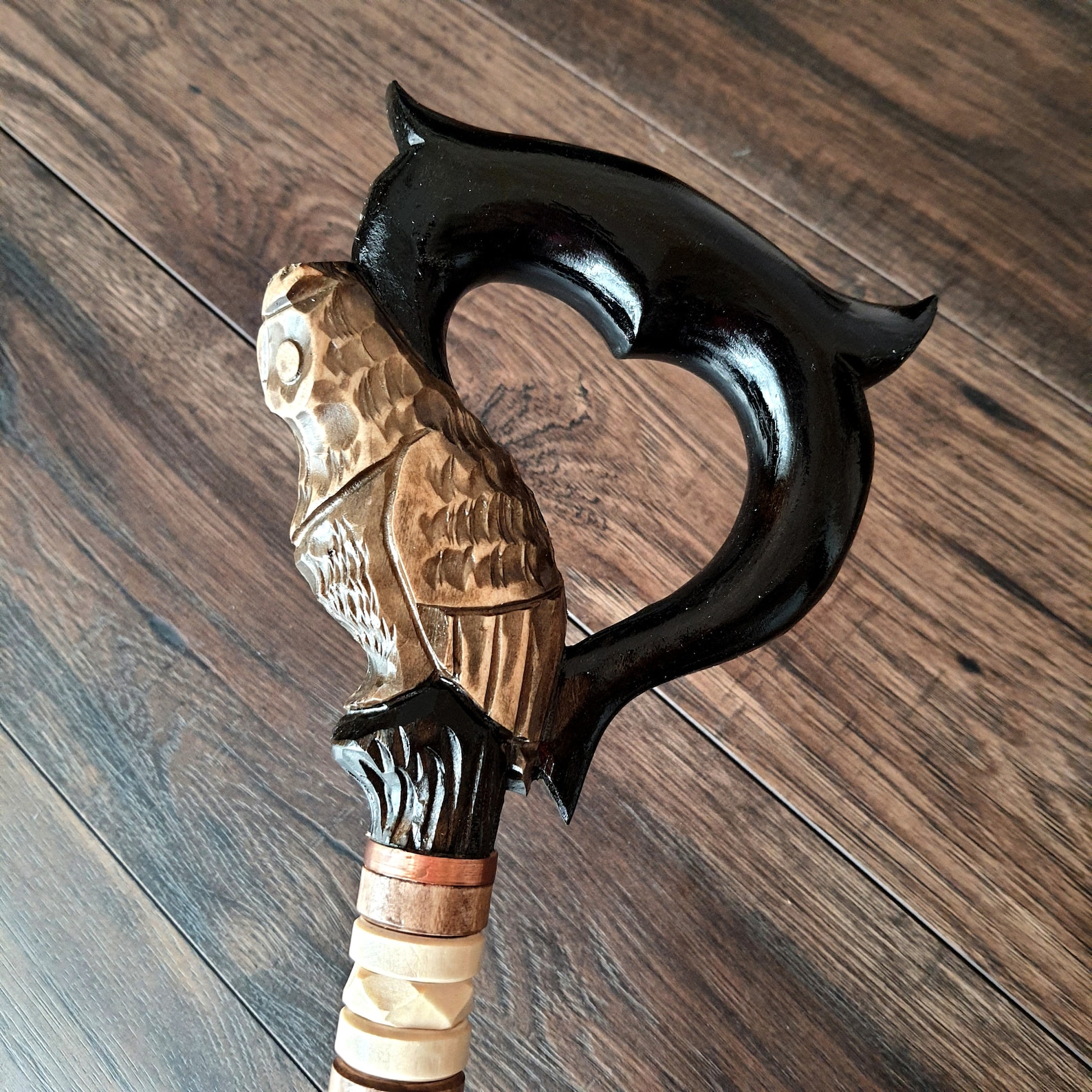 Owl Cane Walking Stick Collectible Cane Wooden Cane Walking - Etsy