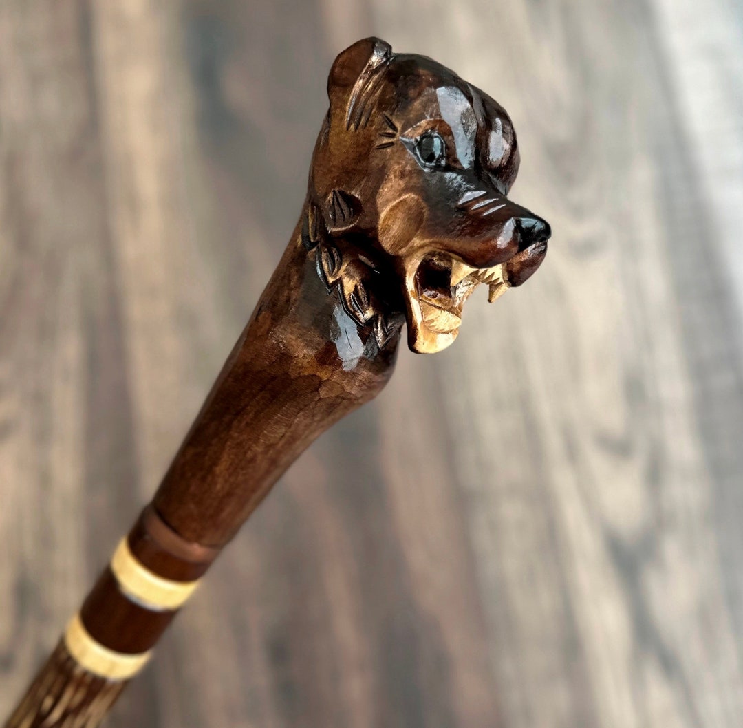 Walking Cane Walking Stick Wooden Cane Handmade Accessories Carved Cane ...