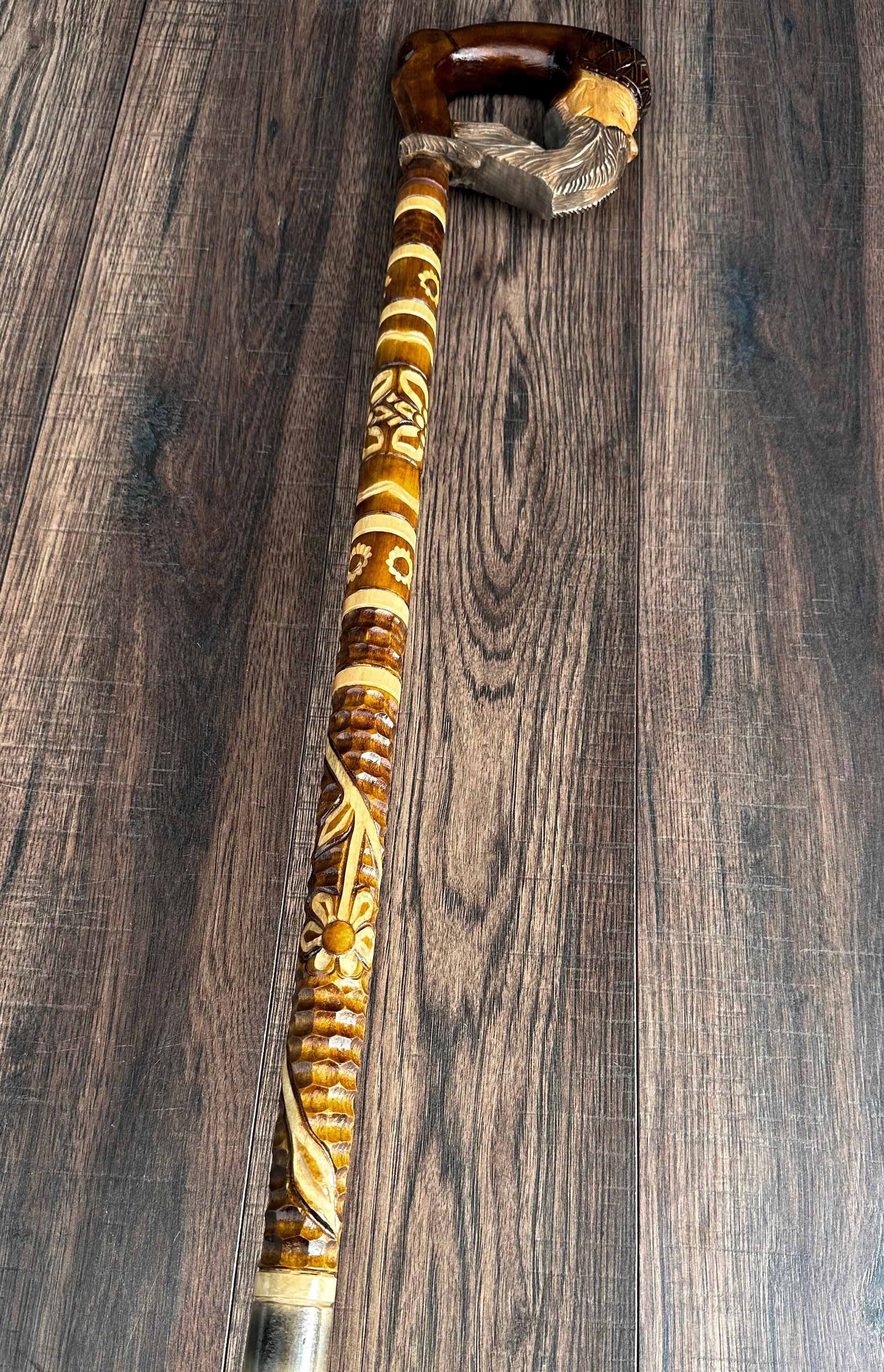 Walking Cane Walking Stick Wooden Cane Handmade Accessories Carved Cane ...