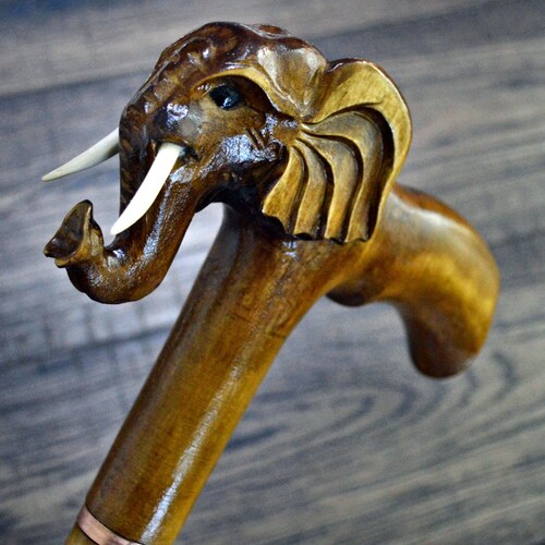 Elephant Hand Walking Cane for Men Hand Carved Walking Stick - Etsy