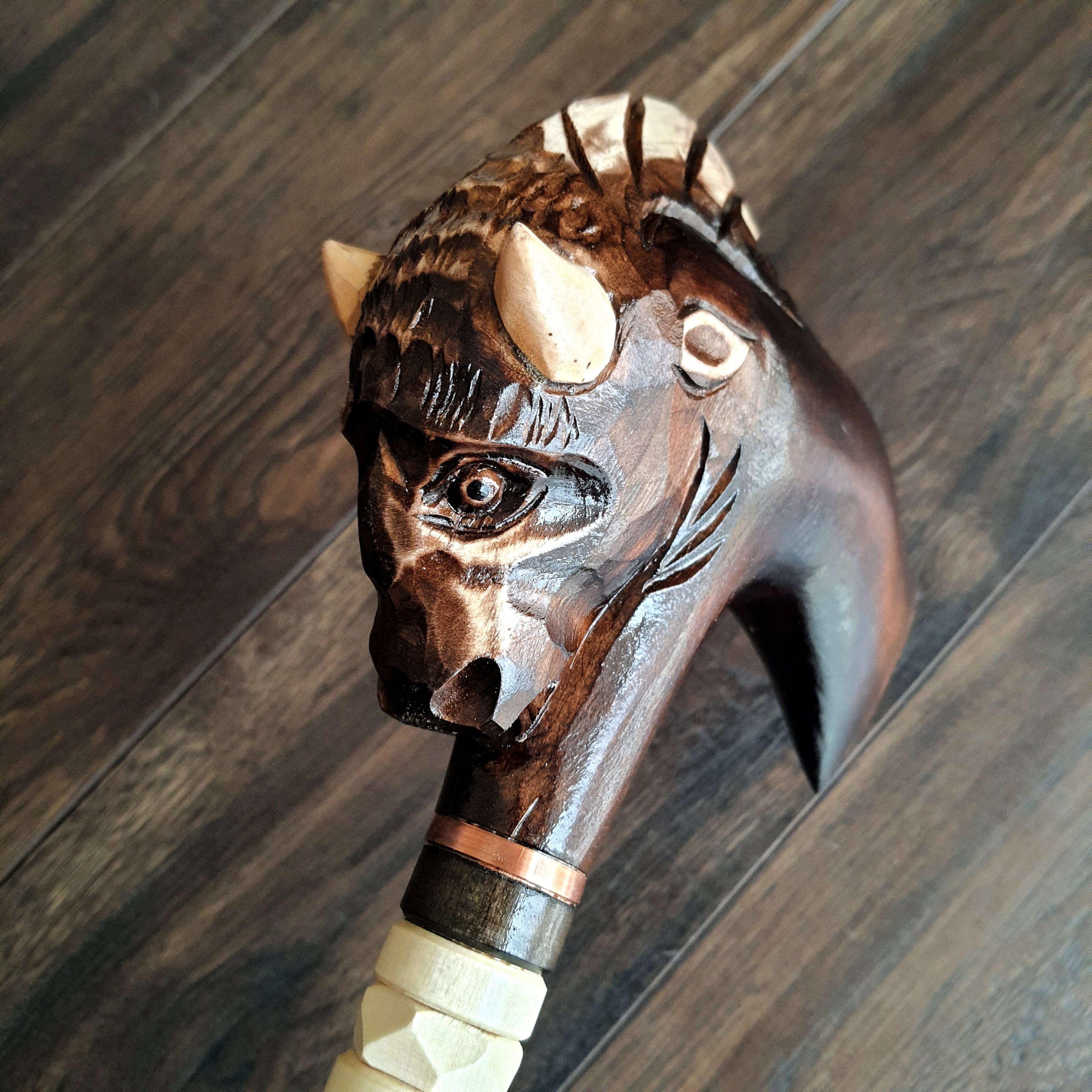 Bull Cane Walking Stick Collectible Cane Wooden Cane Walking - Etsy