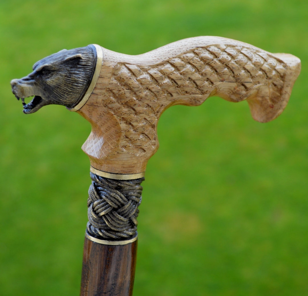 WOLF OAK Wood Canes Wooden Cane Walking Cane Wooden Sticks - Etsy