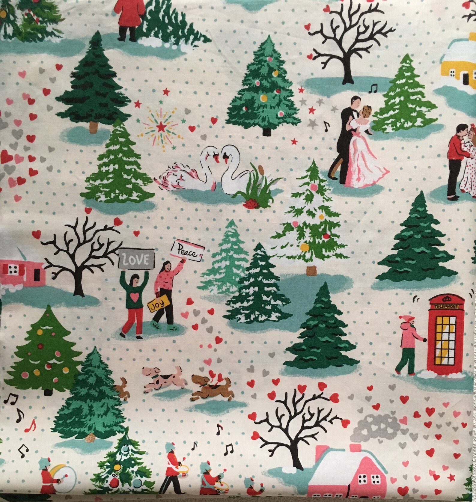 FABRIC Cath Kidston Christmas Bundle Shine Bright & Hearts - Etsy