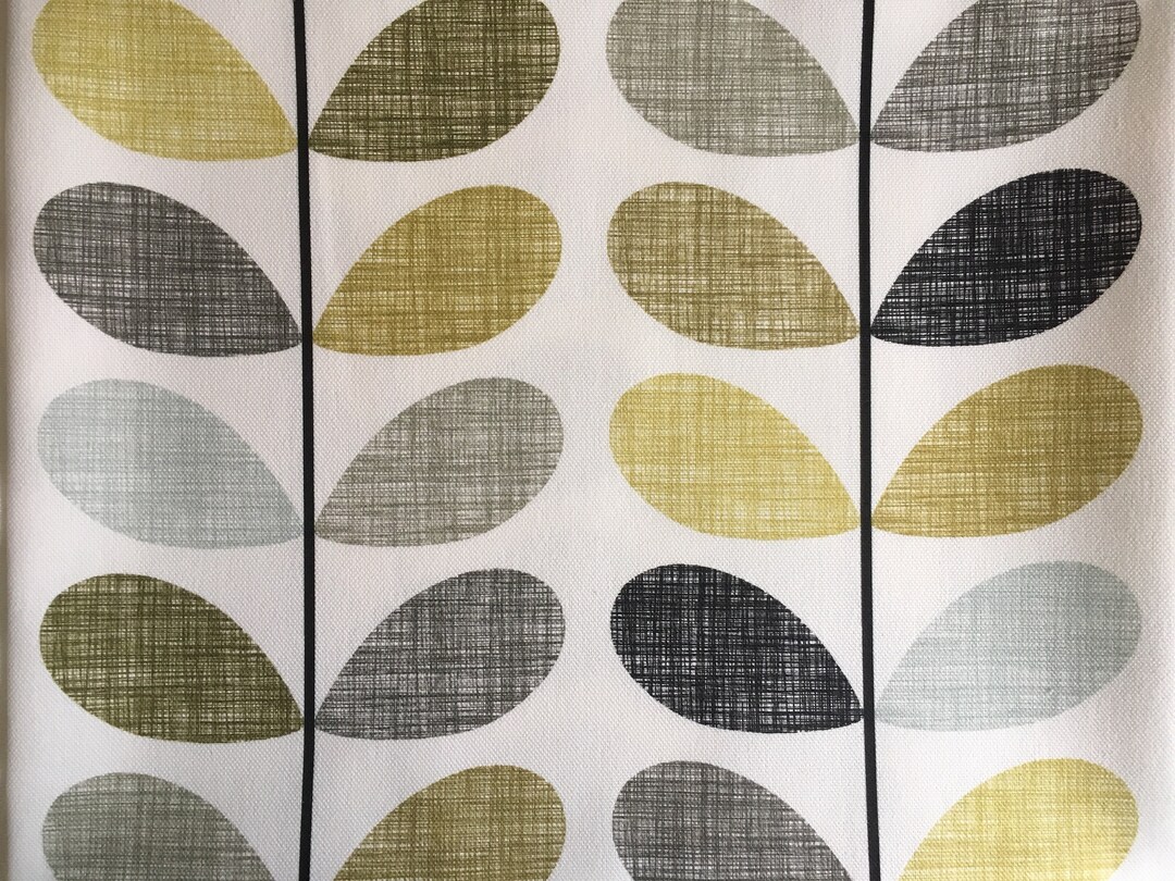OK FABRIC Scribble Stem in Seagrass & Duck Egg Choice of Sizes Medium ...