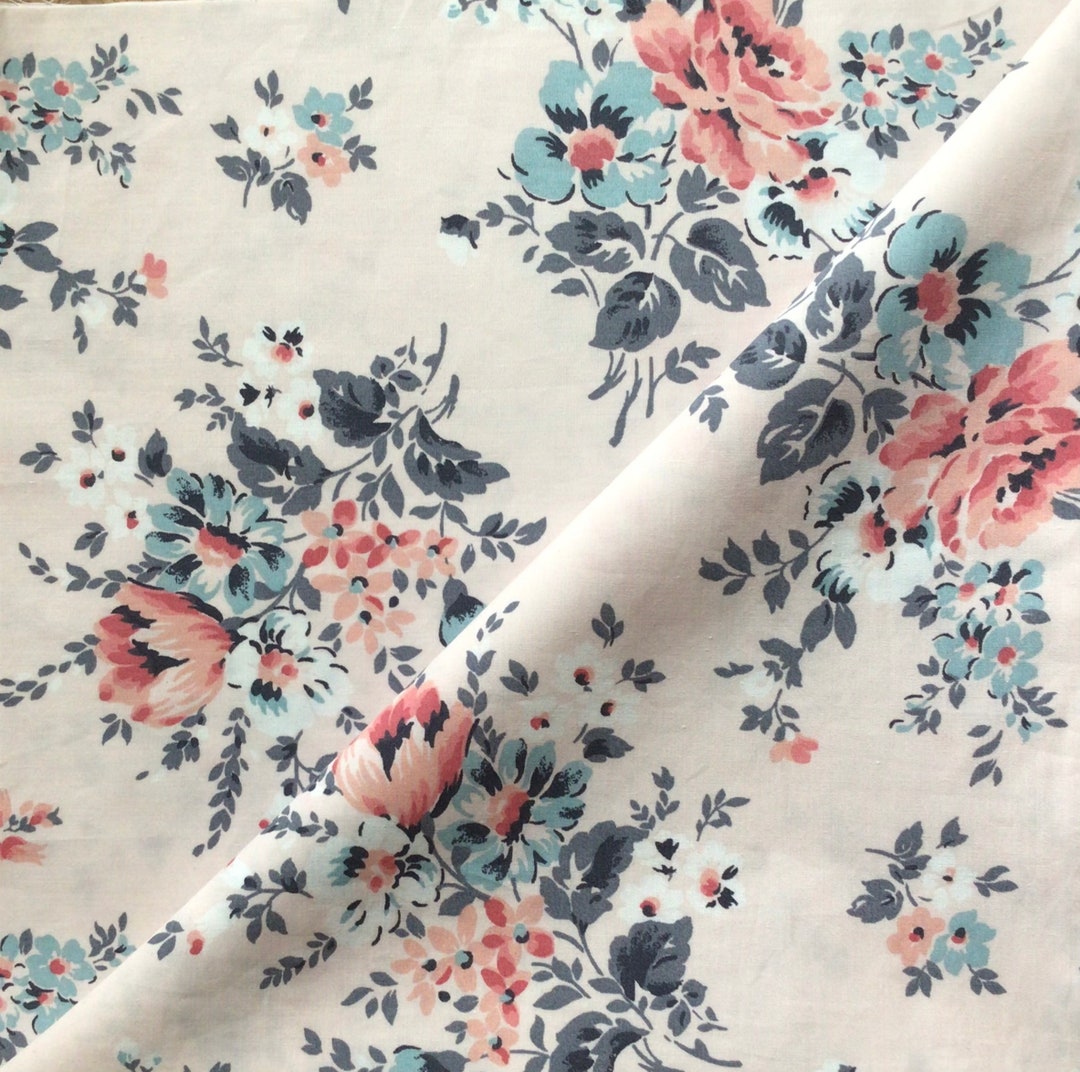 FABRIC Cath Kidston English Garden Rose on Pale Pink FQ 50cm 20” Square ...
