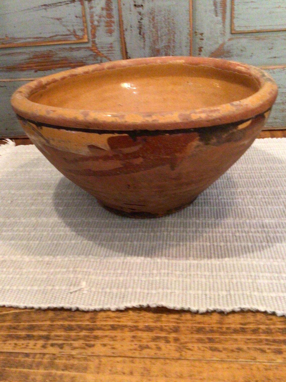 Antique Hand Made Redware Bowl - Etsy