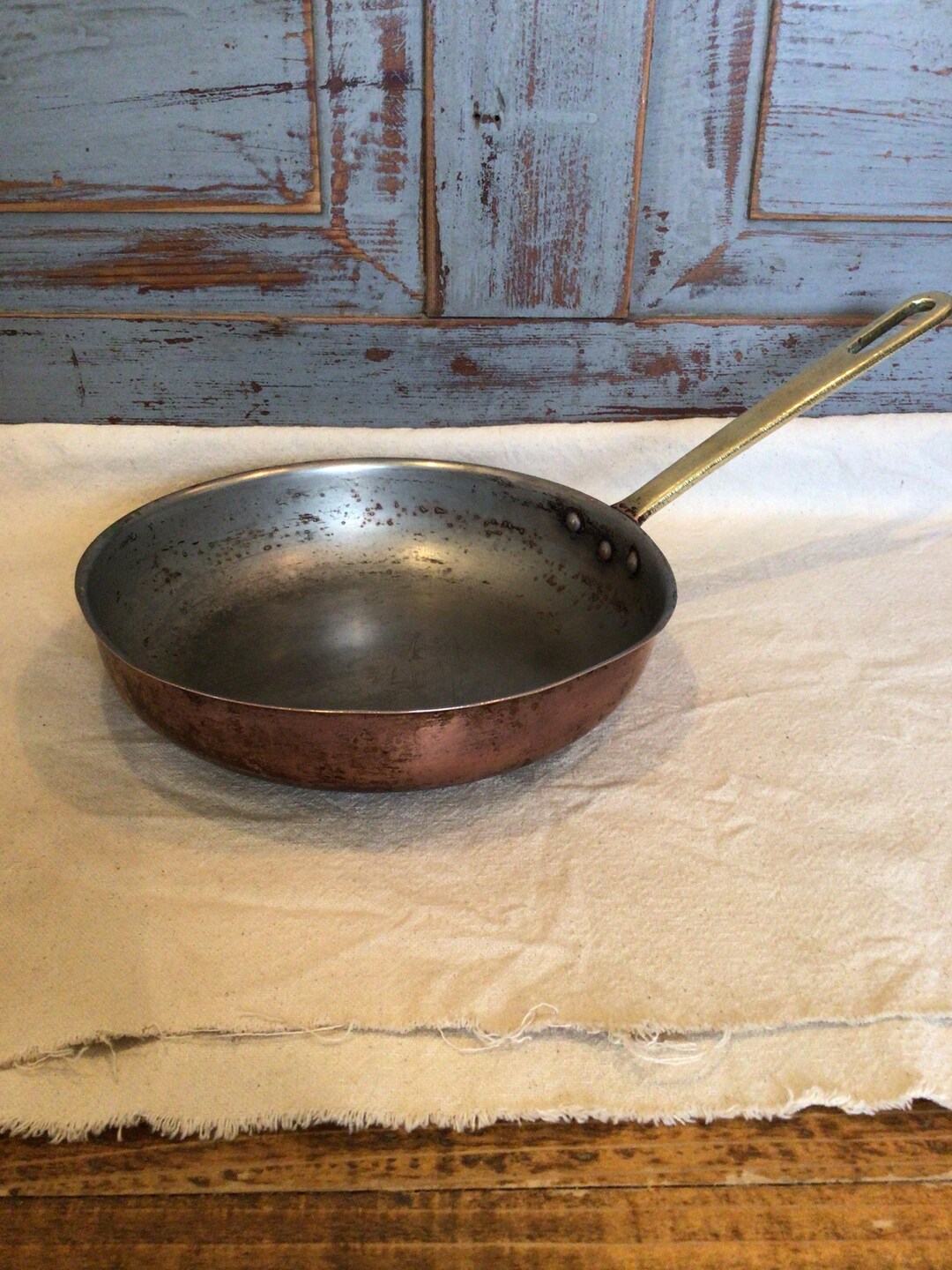 Vintage Copper and Brass Sauté Pan Marked Tagus Chef - Etsy