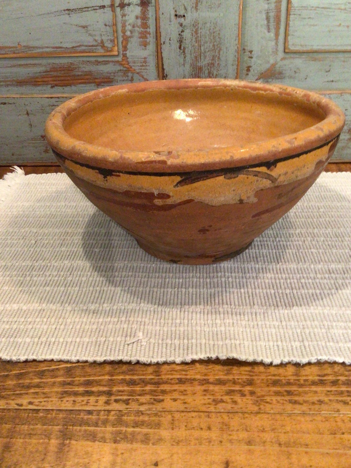 Antique Hand Made Redware Bowl - Etsy