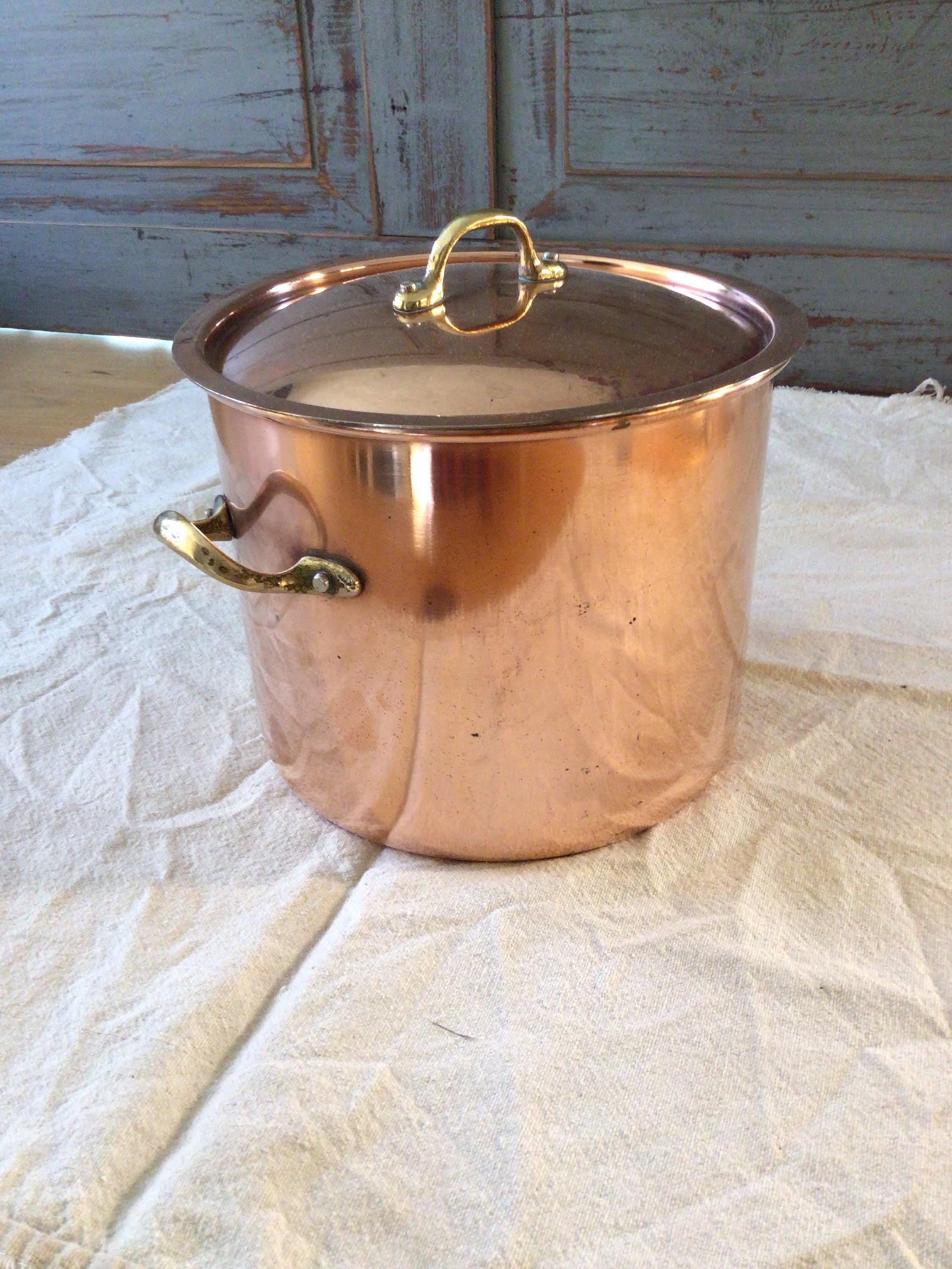 Vintage Copper Stock Pot With Lid Marked COPRAL Made in Portugal - Etsy