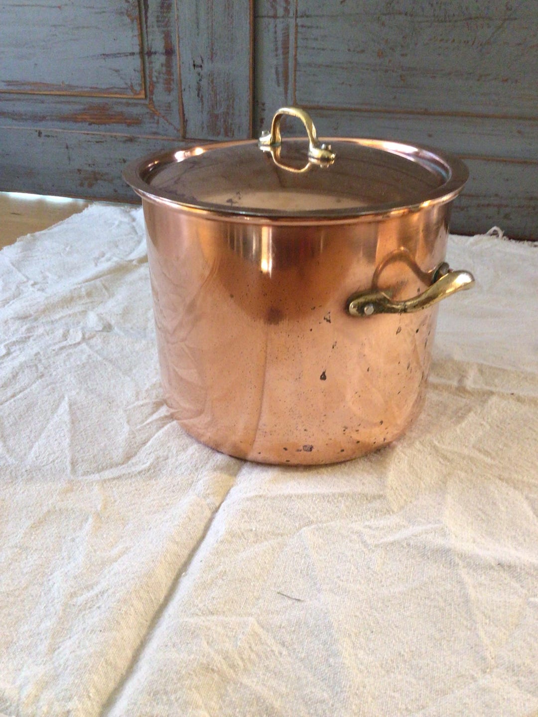 Vintage Copper Stock Pot With Lid Marked COPRAL Made in Portugal - Etsy