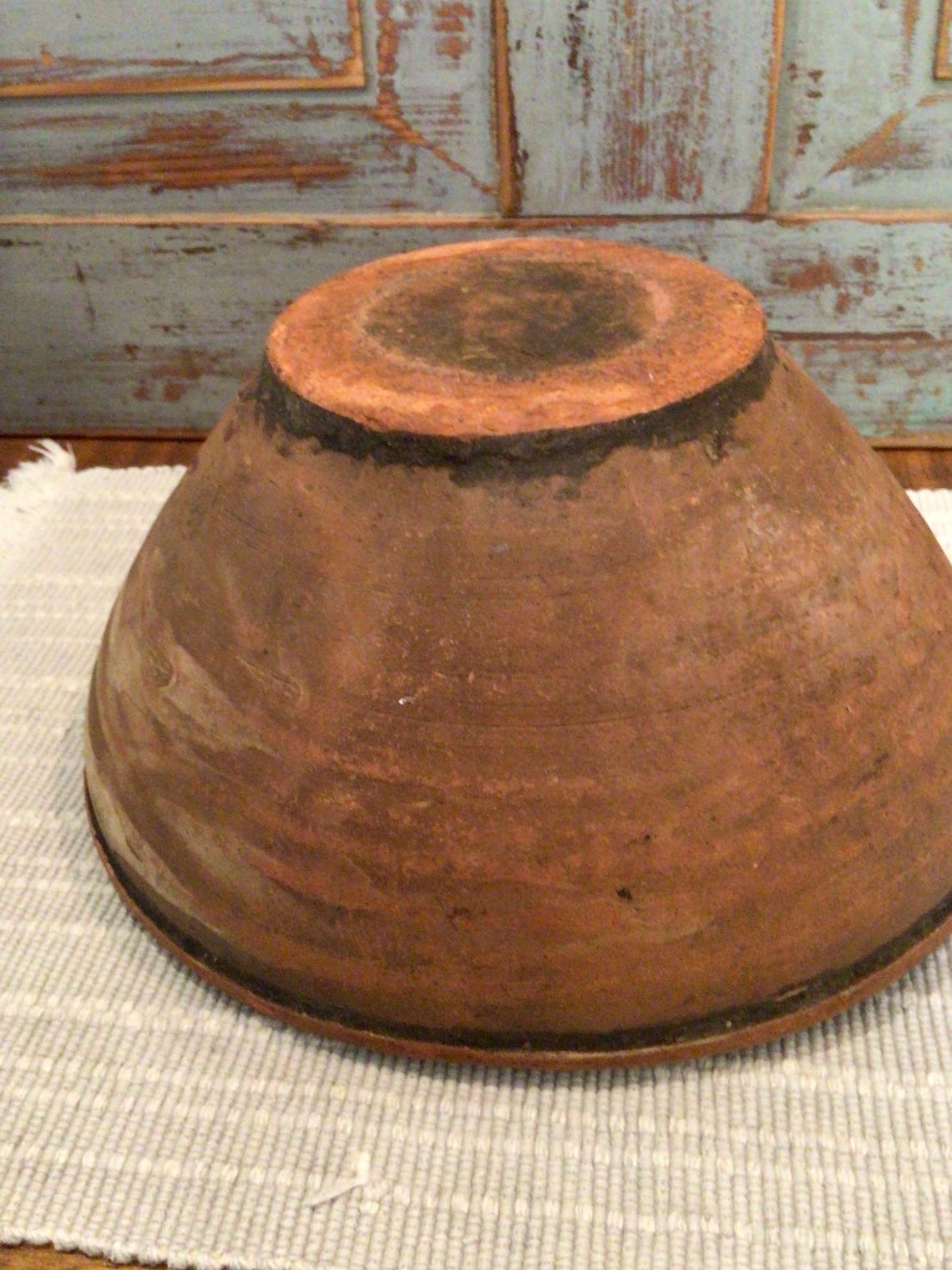 Antique Hand Made Redware Bowl - Etsy