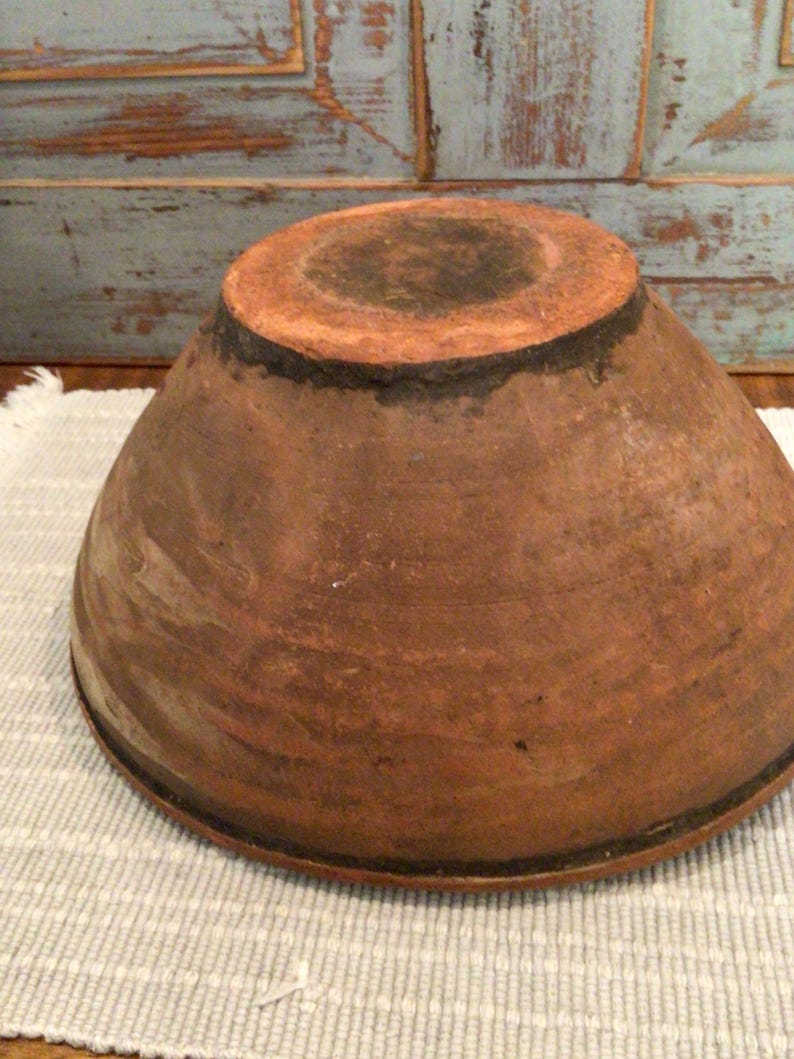 Antique Hand Made Redware Bowl - Etsy