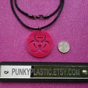 Biohazard Symbol Acrylic Necklace - Etsy