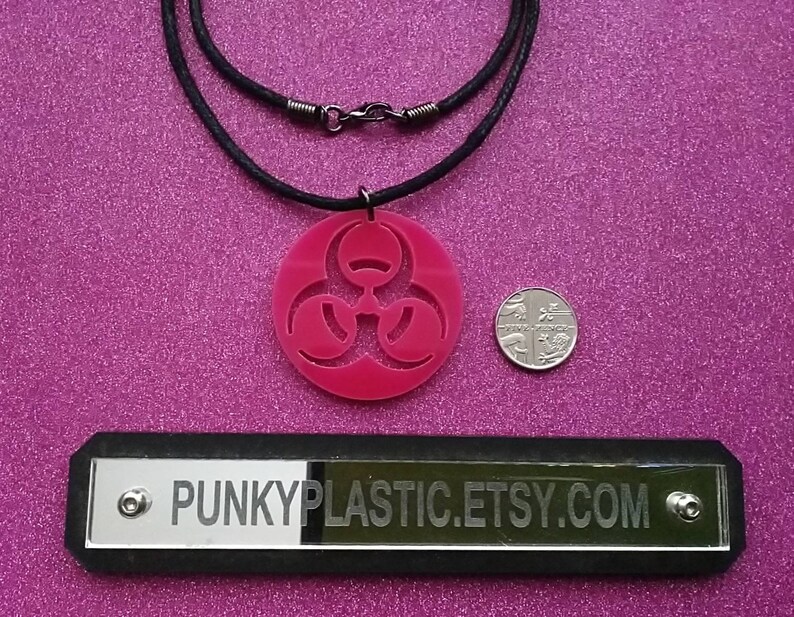 Biohazard Symbol Acrylic Necklace - Etsy