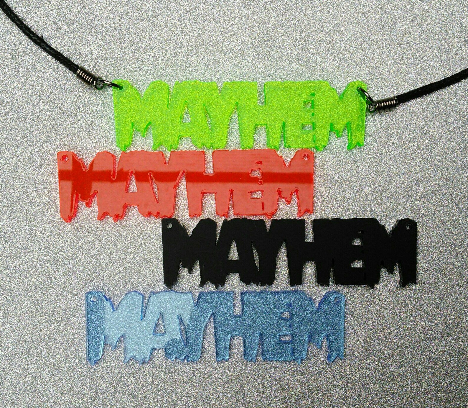 Acrylic mayhem necklace | Etsy