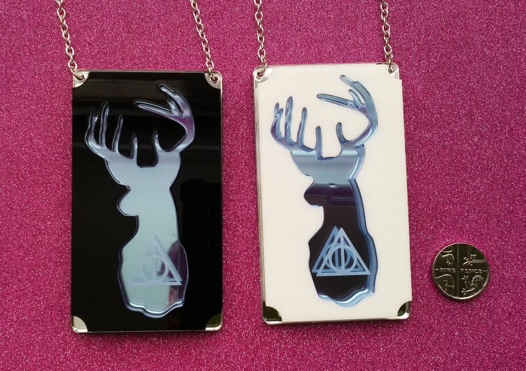 Laser Cut and Engraved 2 Layer Deer Necklace. Acrylic Asylum Jewellery ...