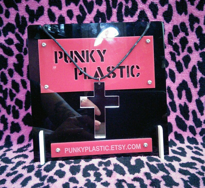 Cross acrylic necklace | Etsy