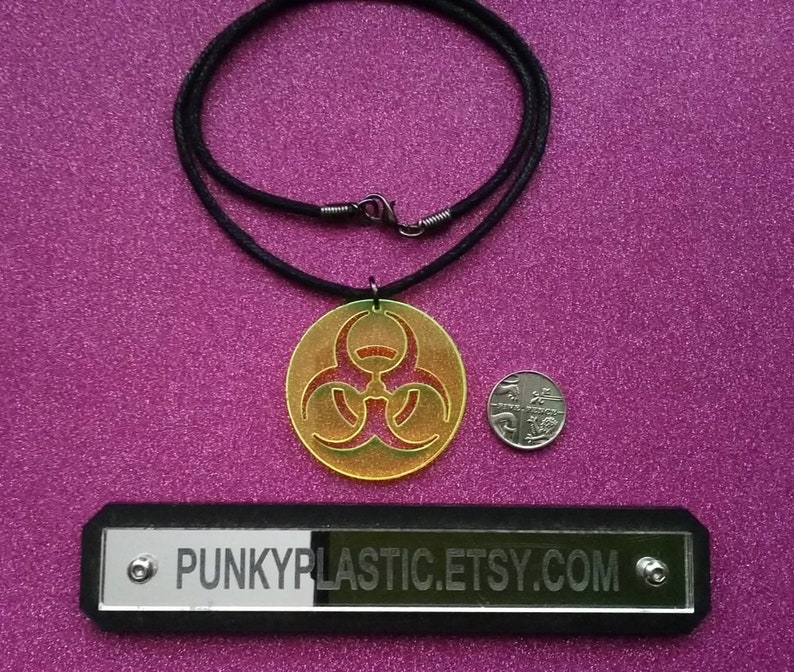 Biohazard Symbol Acrylic Necklace - Etsy