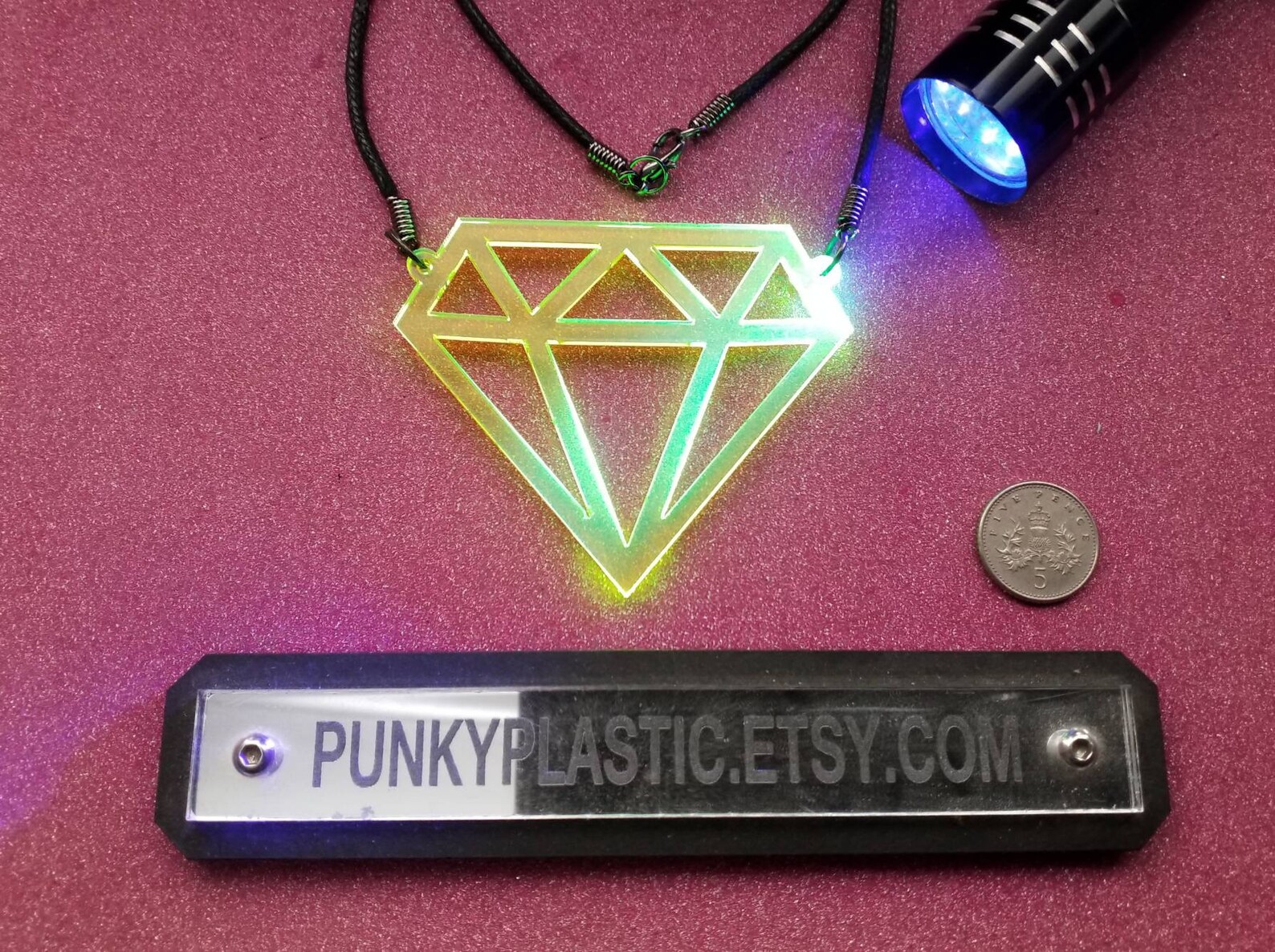 Acrylic Diamond Necklace | Etsy