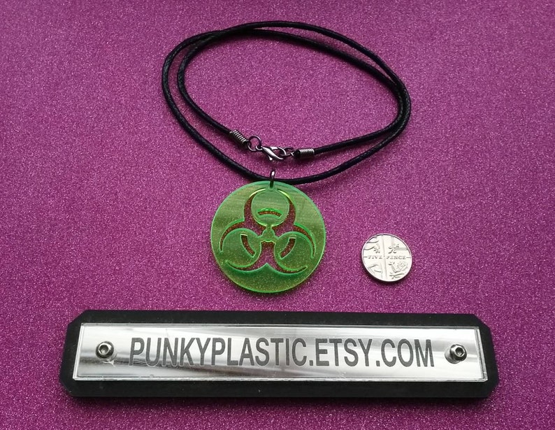 Biohazard Symbol Acrylic Necklace - Etsy