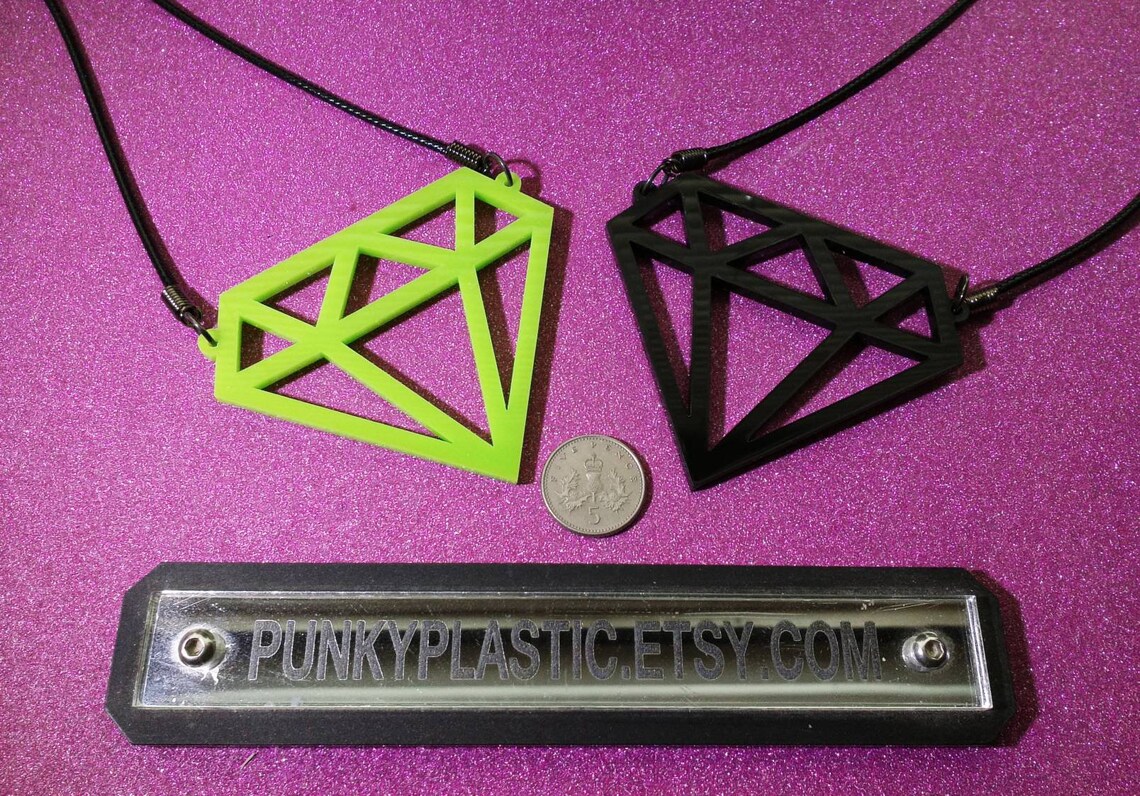 Acrylic diamond necklace | Etsy