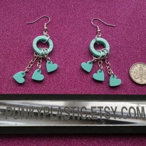 A Pair of Loop and Hearts Acrylic Earrings - Etsy