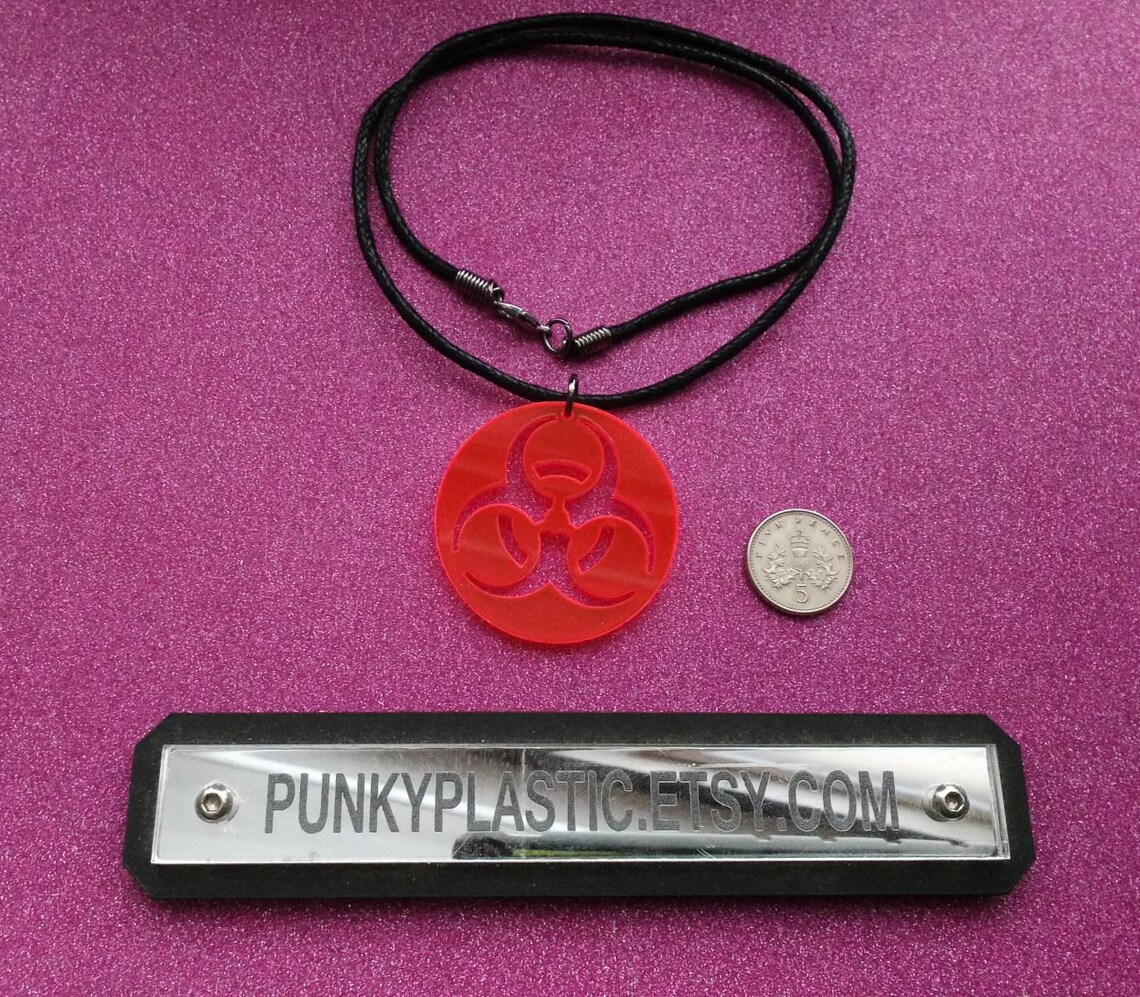 Biohazard Symbol Acrylic Necklace - Etsy