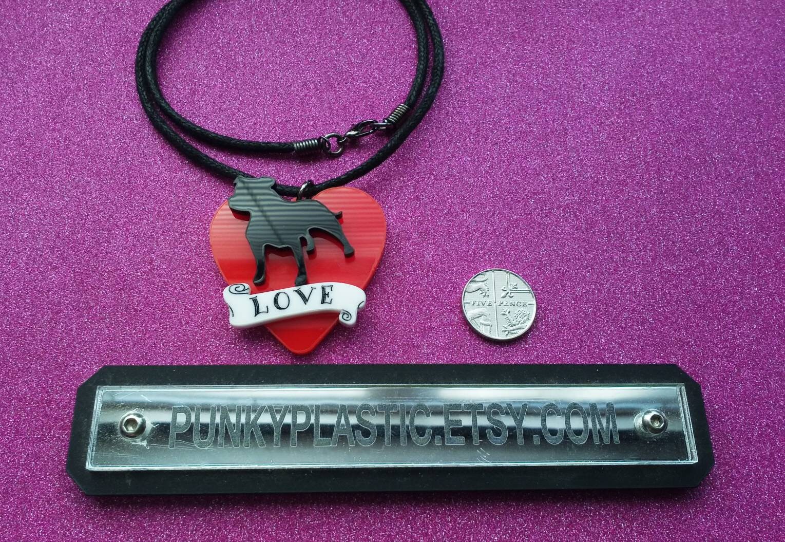 Staffy Dog on Heart Acrylic Brooch or Necklace | Etsy