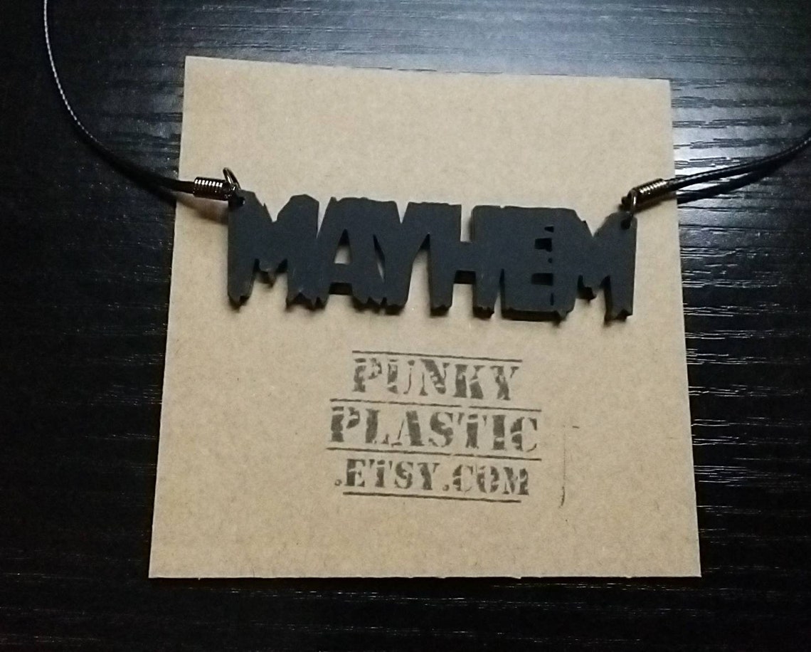 Acrylic mayhem necklace | Etsy