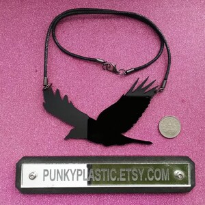 Laser Cut Crow Bird Acrylic Necklace.acrylic Asylum Stock. - Etsy