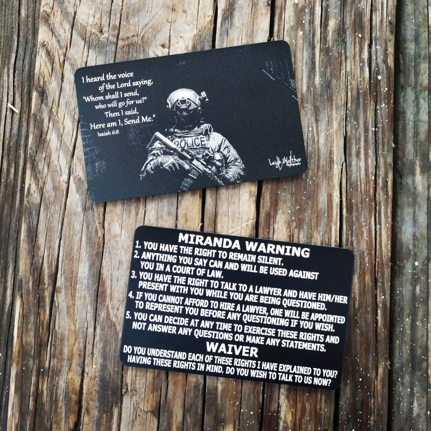 Send Me With Police Image Metal Miranda Card - Etsy