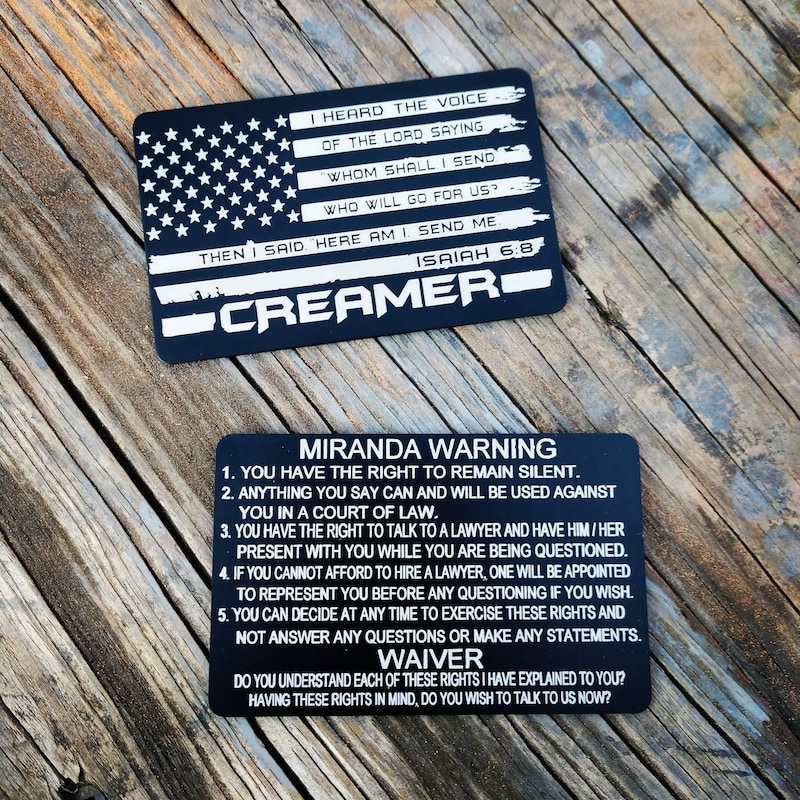 Metal Miranda Rights Cards - Etsy