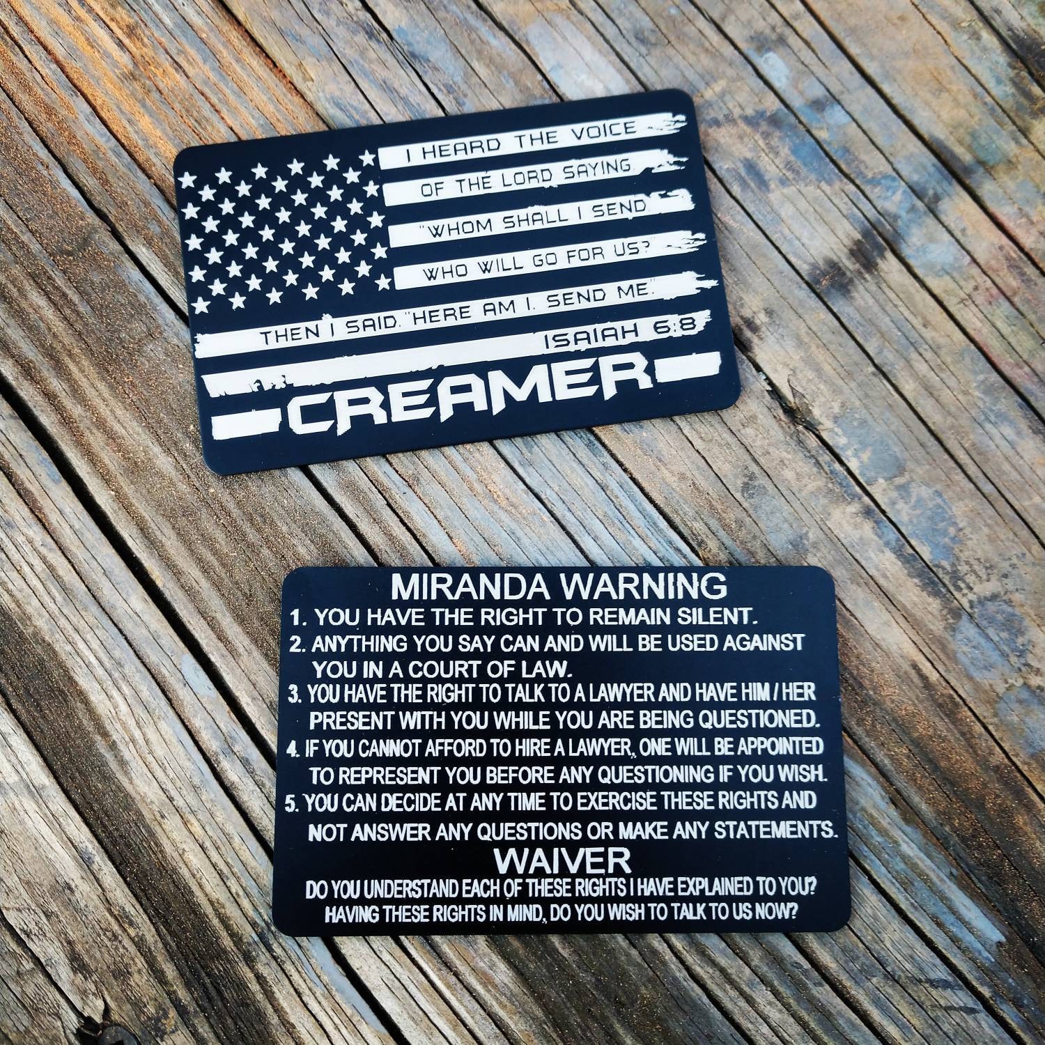 Metal Miranda Card With Isaiah 6:8 and Your Name. - Etsy