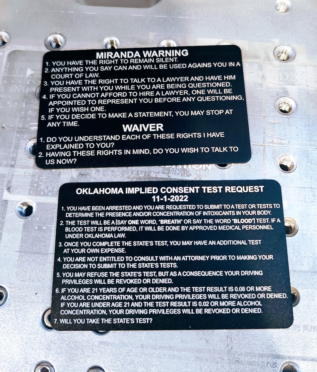 Oklahoma Miranda and Implied Consent as of 11-2022 - Etsy