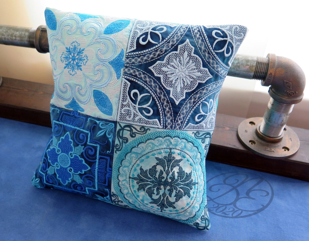 Digital Embroidery : Delft Blue Tiles - in the Hoop Machine Embroidery ...