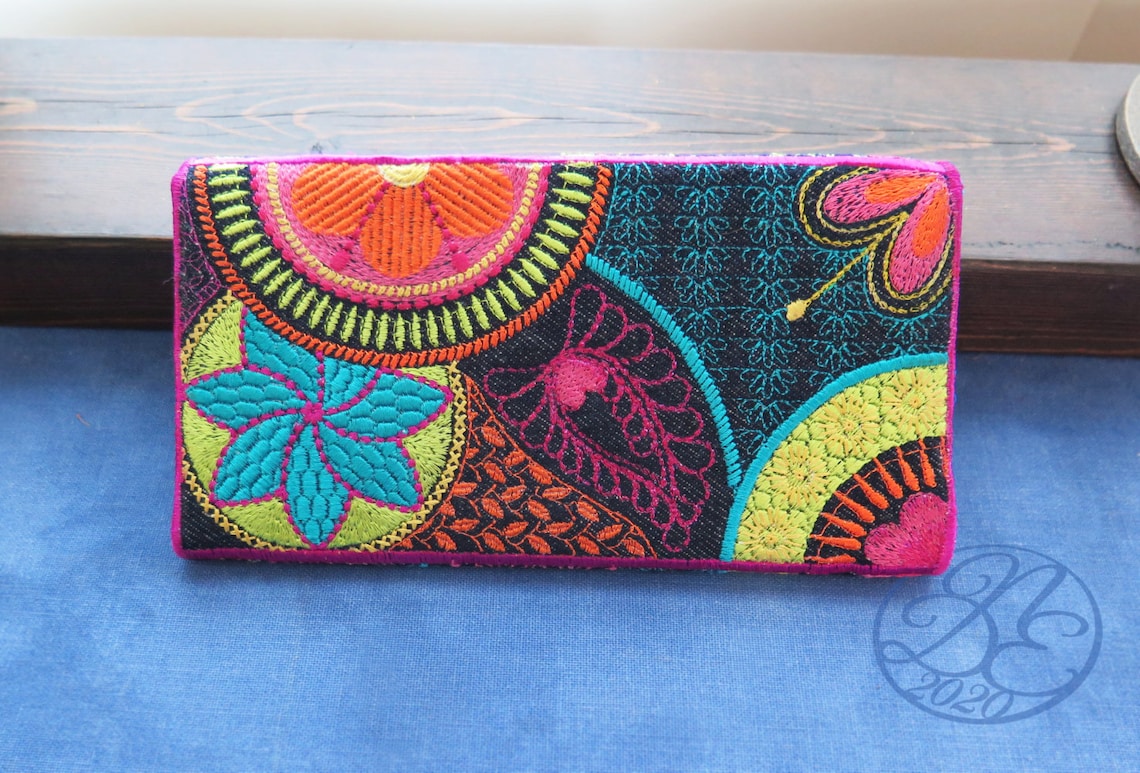 Flower Power Wallet Boho Chic in the Hoop DIY Digital - Etsy