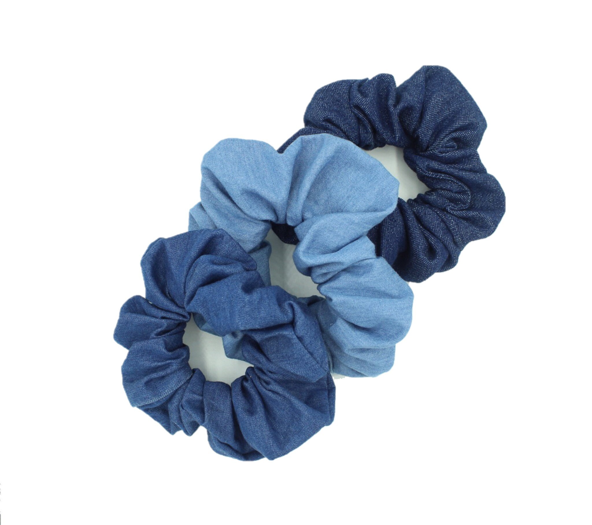 Blue Denim Hair Scrunchies Blue Cotton Scrunchies - Etsy