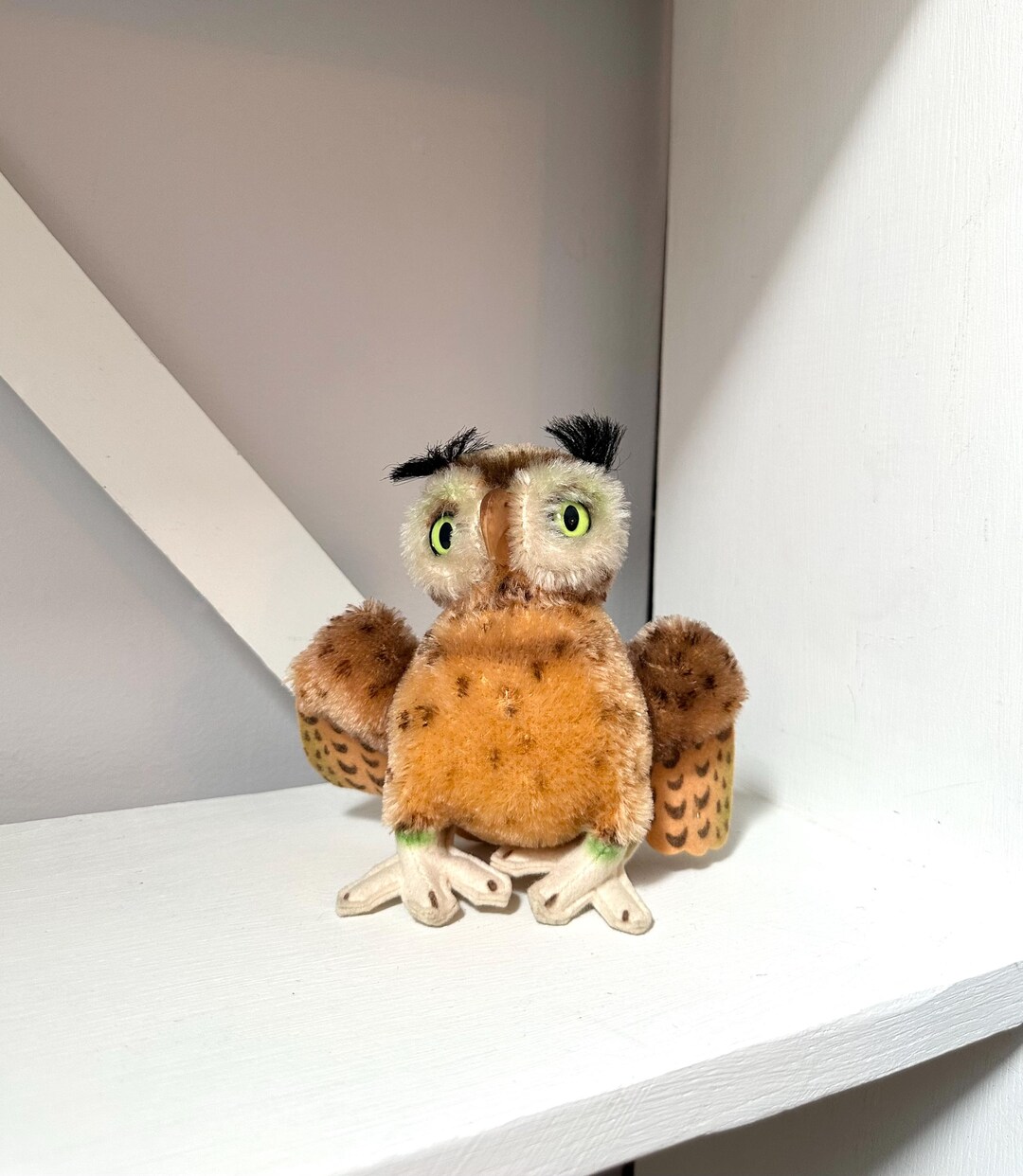 Steiff Wittie the Owl, German Made Toy, ID Button and Tags, Vintage ...